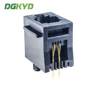 China DGKYD RJ11 Eared Interface Connector 6U Gold Plating Network Cable Socket for PCB for sale