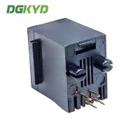 China DGKYD RJ11 Eared Interface Connector 6U Gold Plating Network Cable Socket for PCB for sale