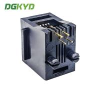 China DGKYD RJ11 Eared Interface Connector 6U Gold Plating Network Cable Socket for PCB for sale
