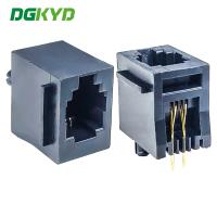 China DGKYD RJ11 Eared Interface Connector 6U Gold Plating Network Cable Socket for PCB for sale