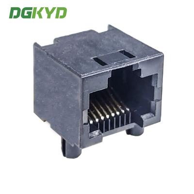 중국 DGKYD561188IWA2DB4 RJ45 이더넷 커넥터 빛 없는 플라스틱 8P8C 검은 통신 인터페이스 PA66 판매용