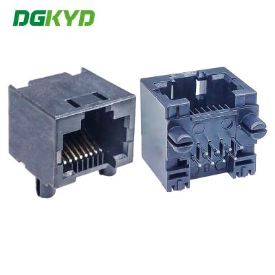 China DGKYD561188IWA2DB4 RJ45 Ethernet connector plastic without light 8P8C black communication interface PA66 for sale
