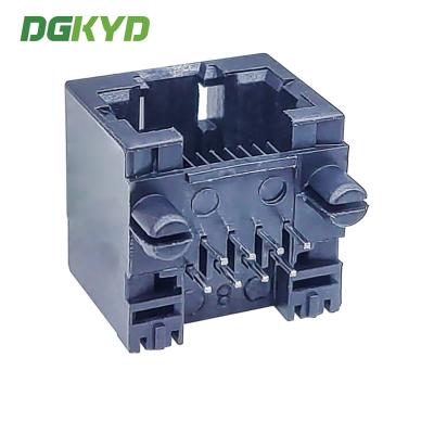 중국 DGKYD561188IWA2DB4 RJ45 이더넷 커넥터 빛 없는 플라스틱 8P8C 검은 통신 인터페이스 PA66 판매용