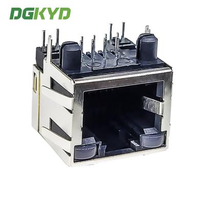 중국 DGKYD561188DG1A2DB4 단일 포트 커넥터 네트워크 소켓 1X1 8P8C DIP RJ45 라이트와 날개 판매용