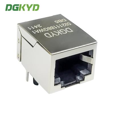 중국 RJ45 8P8C 라이트 스트립 보호 커넥터 없는 DGKYD59211188GWA1DB5 이더넷 소켓 판매용