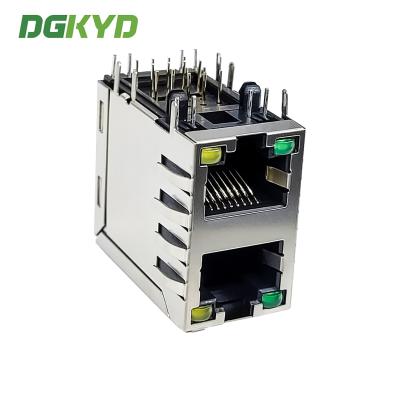 중국 RJ45 멀티 포트 커넥터 2X1 8P8C 빛 스트립 보호 DGKYD59212188DB2A1DY4DH 네트워크 포트 소켓 판매용