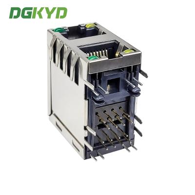 중국 RJ45 멀티 포트 커넥터 2X1 8P8C 빛 스트립 보호 DGKYD59212188DB2A1DY4DH 네트워크 포트 소켓 판매용