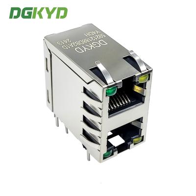 중국 RJ45 멀티 포트 커넥터 2X1 8P8C 빛 스트립 보호 DGKYD59212188DB2A1DY4DH 네트워크 포트 소켓 판매용