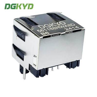 中国 RJ45直線コネクタ 1X1 8P8C ライトストライプシールドなし 30U RJ45 インターフェース DGKYD561188HWA8DB6 販売のため