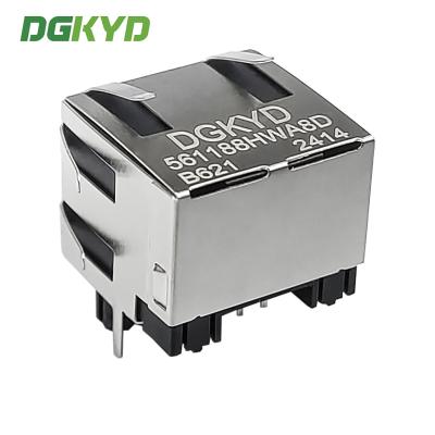 중국 RJ45 직선 커넥터 1X1 8P8C 빛 스트립 차단 없이 30U RJ45 인터페이스 DGKYD561188HWA8DB621 판매용