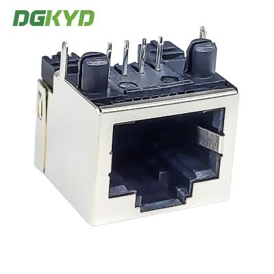 中国 RJ45直線 56無遮蔽 8P8Cネットワークインターフェイス シングルポートコネクタ 6U DGKYD561188GWA2DB4 販売のため