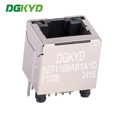 Китай DGKYD52T1188AB1A1DY1008 180 градусов прямое вставка RJ45 сетевой разъединитель сетевой кабельный разъем продается
