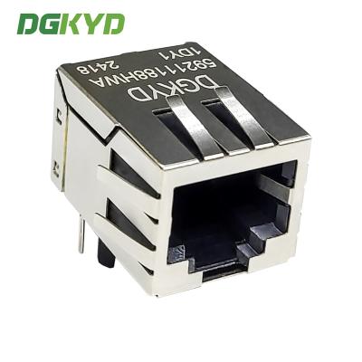 중국 RJ45 인터페이스 5921 둥근 핀과 스프링 클립 DGKYD59211188HWA1DY1과 단일 포트 보호 커넥터 판매용