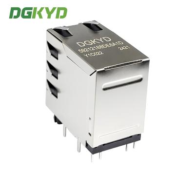 중국 RJ45 인터페이스 5921 시리즈 이더넷 소켓 2X1 포트 8P8C 단절 스프링과 모듈 소켓 DGKYD59212188DE6A1DY1C022 판매용
