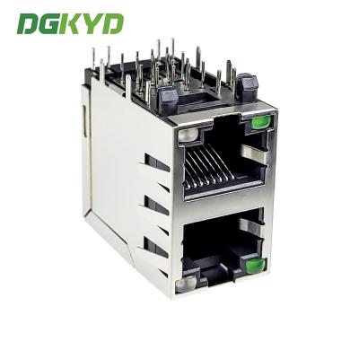중국 RJ45 인터페이스 5921 시리즈 이더넷 소켓 2X1 포트 8P8C 단절 스프링과 모듈 소켓 DGKYD59212188DE6A1DY1C022 판매용