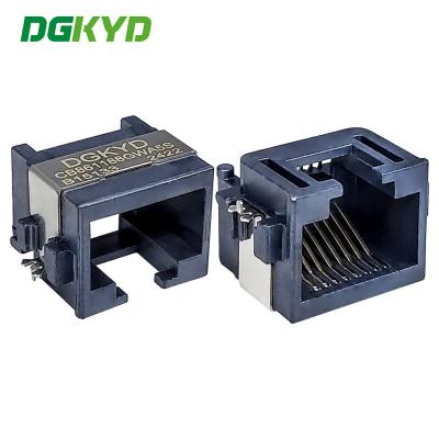 China Single Port Sinking Plate 8.6 RJ45 Ethernet Connector SMT Interface Half Package Shielding DGKYDCB861188GWA5SB15133 for sale