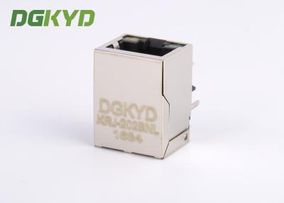 China Single Port Gigabit Ethernet 10 Pins PCB RJ45 Modular Jack, G/Y Led for sale