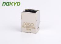 China Right Angle DIP Modular Jack 8P8C RJ45 with Transformer - 21.3mm Length, 1500Vrms Isolation, Surface Mount for sale
