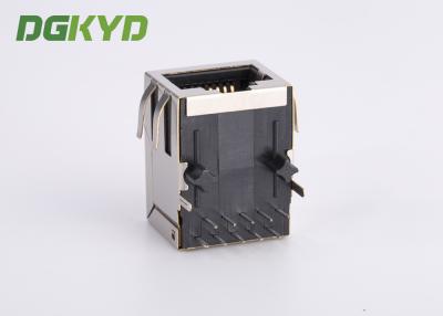 China Single Port 10/100 BASE-T female Connector RJ45 with Integrated Magnetics, POE for sale