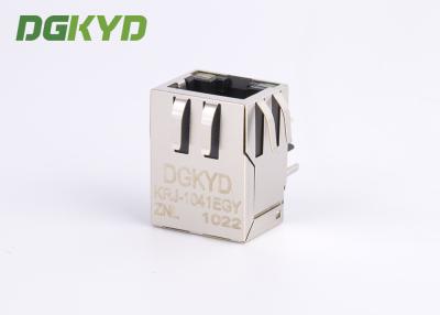 China 10/100BASE Tab Down Transformer RJ45 Network Connector With Led for sale