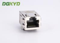 China PCB Surface Mount RJ45 Ethernet Connector Shielded with Internal Magnetics - 0.35mm Pin, 6μm Gold Plating for sale