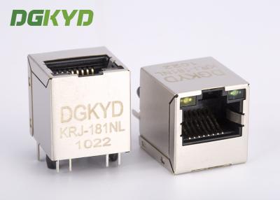 Chine RoHS 180 LAN Jack de l'immersion cat5e Rj45 de degré avec le Magnetics interne et la LED à vendre
