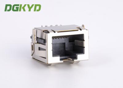 China Sinking Board Shielded RJ45 Jack Single Port With EMI Fingers , Low Profile for sale