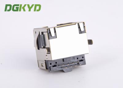 China Sinking Board Shielded RJ45 Jack Single Port With EMI Fingers , Low Profile for sale