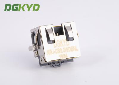 China Sinking Board Shielded RJ45 Jack Single Port With EMI Fingers , Low Profile for sale