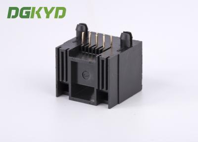 China DGKYD-56WDNL 100 Base T Right Angle Rj45 Single Port jack black plastic housing RJ45 Without Transformer for sale
