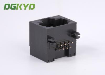 China DGKYD-56WDNL 100 Base T Right Angle Rj45 Single Port jack black plastic housing RJ45 Without Transformer for sale