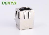 China Integrated 100 BASE-TX LAN Filter RJ45 Ethernet Connector Module - 1x1 Port, 8 Contacts, -40°C to +85°C for sale