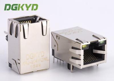 China 10/100 Base single port 6P8C RJ45 modular jack ethernet connector with lan filter for sale