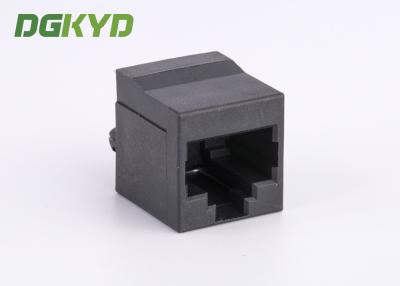 China PBT Black 180 Degree RJ45 Single Port , CAT6 10 Pins 10 Contacts RJ45 Keystone Jack RJ45 With Transformer for sale