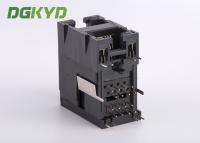 China Unshielded 2x1 Stacked Dual Port RJ45 Connector Ethernet Socket 8P8C for sale