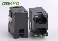 China Unshielded 2x1 Stacked Dual Port RJ45 Connector Ethernet Socket 8P8C for sale