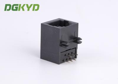 Chine Prise à angle droit de téléphone des contacts RJ11 Jack des bornes 6 de port simple noir de PBT 6 à vendre