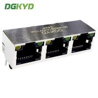 China RJ45 Connector Without Filter 1x3 8P8C Network Interface Jack with LED Yellow Green for sale