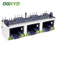 China RJ45 Connector Without Filter 1x3 8P8C Network Interface Jack with LED Yellow Green for sale