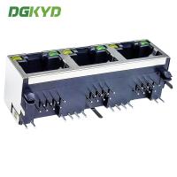 China RJ45 Connector Without Filter 1x3 8P8C Network Interface Jack with LED Yellow Green for sale