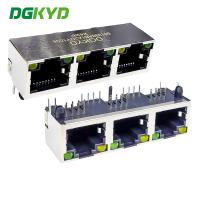 China RJ45 Connector Without Filter 1x3 8P8C Network Interface Jack with LED Yellow Green for sale