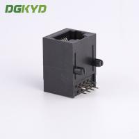 China 1x1 Side Entry Tab Down RJ45 Connector Female Ethernet Socket 21.3mm Length 8-Port for Network Switch for sale