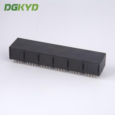 Cina PBT anneriscono l'abitazione 1x6 della presa laterale del commutatore di Ethernet dell'entrata dei connettori dei porti RJ45 in vendita