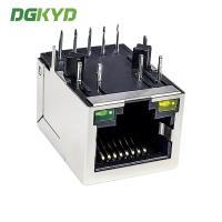 China RJ45 Modular Jack Gigabit Ethernet Filter Connector 1x1 8P8C Shielded Through Hole DGKYD111Q070CB1A21D for sale