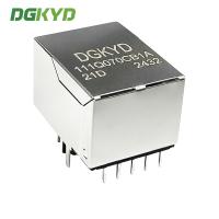 China RJ45 Modular Jack Gigabit Ethernet Filter Connector 1x1 8P8C Shielded Through Hole DGKYD111Q070CB1A21D for sale