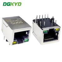 China RJ45 Modular Jack Gigabit Ethernet Filter Connector 1x1 8P8C Shielded Through Hole DGKYD111Q070CB1A21D for sale