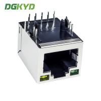 China RJ45 Ethernet Filtering POE Socket Modular Jack 1x1 Tab-Up 10/100 Base-T with LED for sale