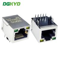 China RJ45 Ethernet Filtering POE Socket Modular Jack 1x1 Tab-Up 10/100 Base-T with LED for sale