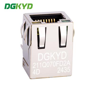중국 라이트 및 트랜스포머 이더넷 통합 기가 비트 커넥터 DGKYD211Q070FD2A4D와 RJ45 판매용