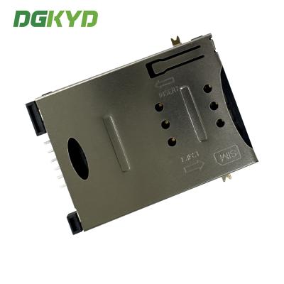 China SIM Card Holder PUSH 6P SMT H1.8 Full Mount Telephone Card Holder DGKYDSIM18H6A6A2Y3WS286 for sale